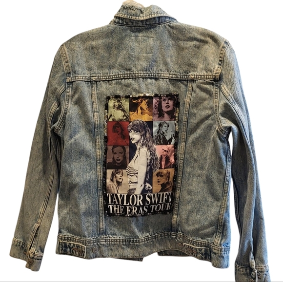 Old Navy | Jackets & Coats | Custom Eras Tour Upcycled Blue Denim Jean ...
